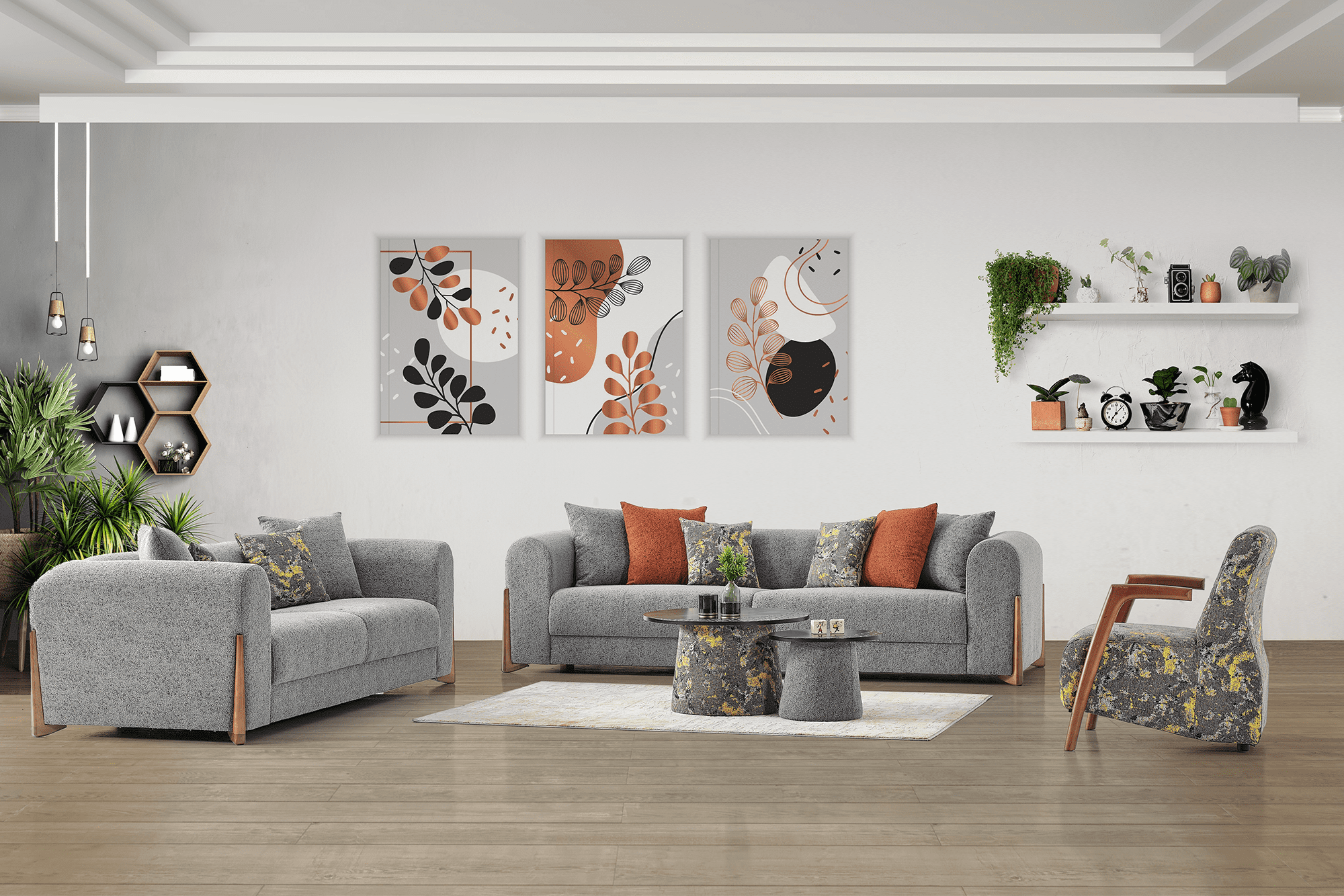Home Furniture :: Sitting Rooms :: Sofa Sets :: SOFA SET MODEL EVEREST GREY