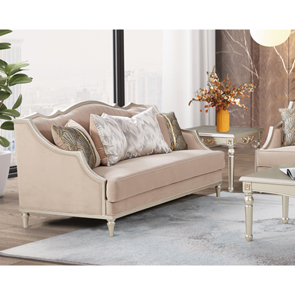 Luxury Classic Sofa Set | Elegant Beige Living Room Furniture